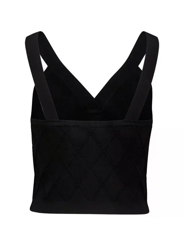 Balmain Quilted Knit Button-up Top