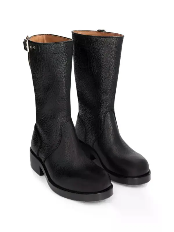 Dries Van Noten Leather Biker Boots With Buckle Detail