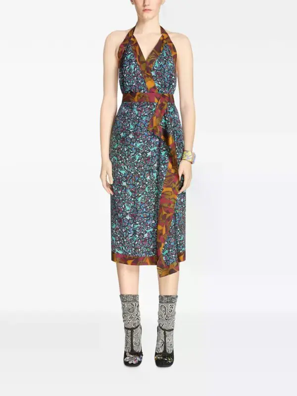 Dries Van Noten Viscose Halterneck Dress