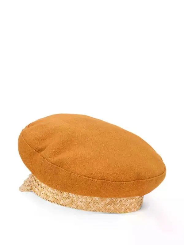 Alberta Ferretti Woven Linen Visor Cap
