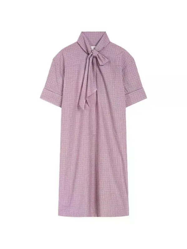Dries Van Noten Supima Cotton Shirt Dress With Neck Scarf Detail