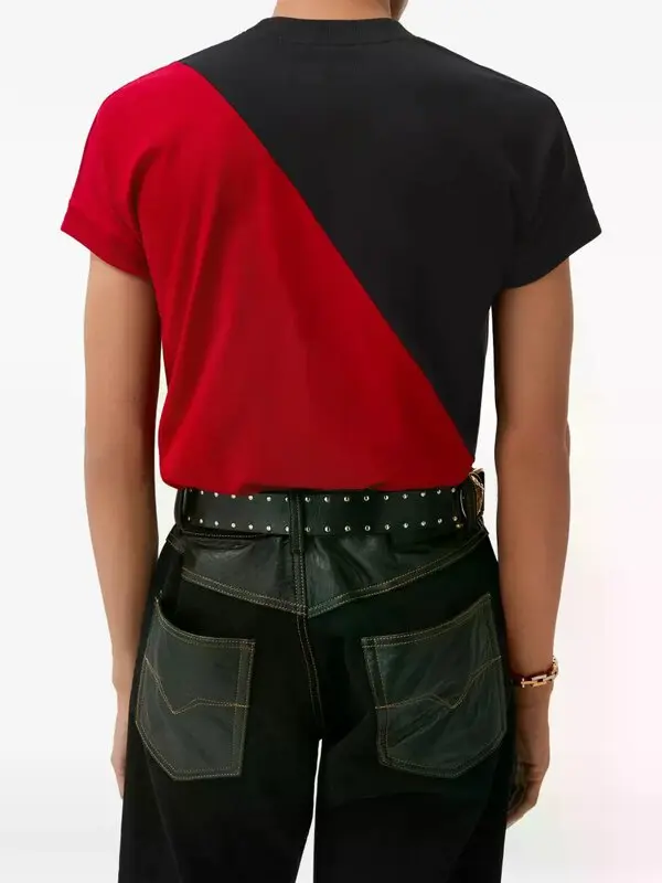 Versace Logo-embroidered Colour-block T-shirt