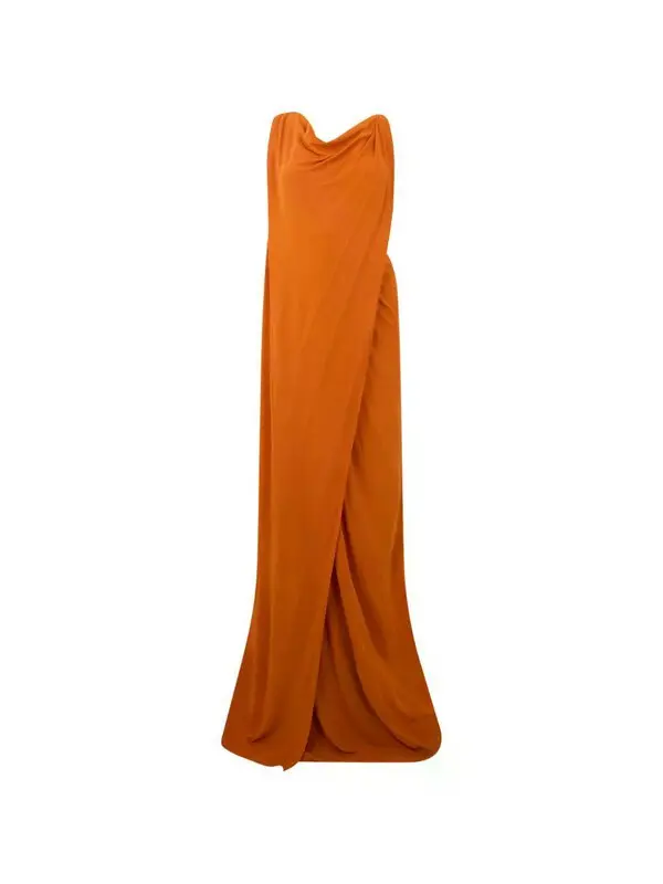 Alberta Ferretti Draped Heart-neck Maxi Dress