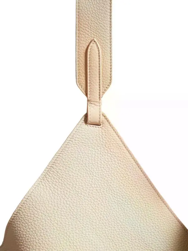 Khaite Medium Lotus Tote In Dark Ivory Pebbled Leather