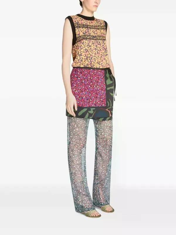 Dries Van Noten Printed Silk Wrap Skirt