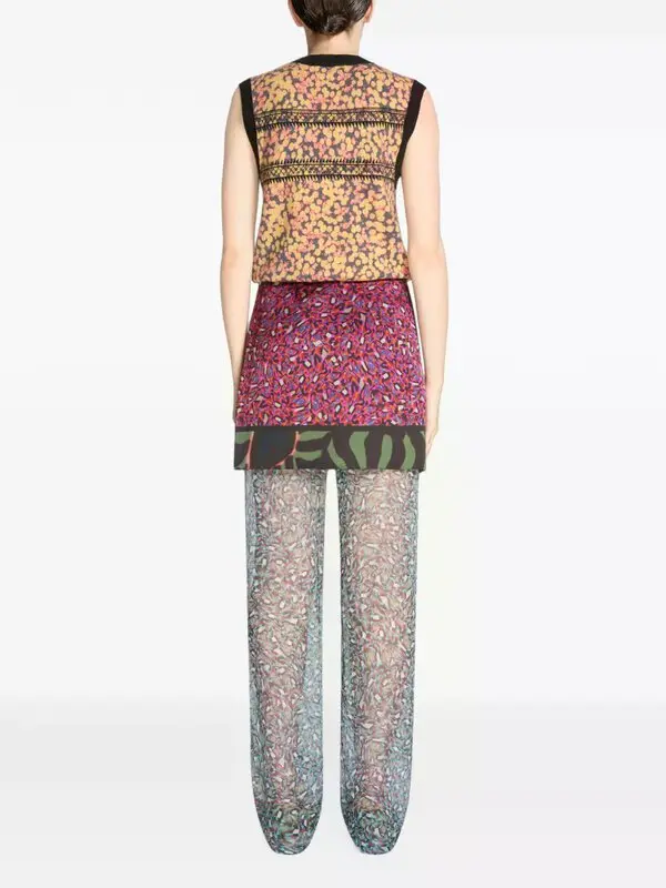 Dries Van Noten Printed Silk Wrap Skirt