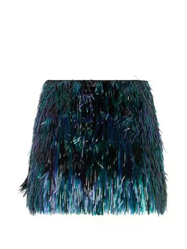 Alberta Ferretti Fringe Detail Mini Skirt