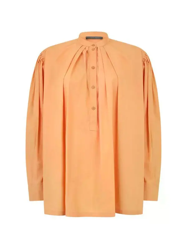 Alberta Ferretti Pleated Long-sleeve Blouse