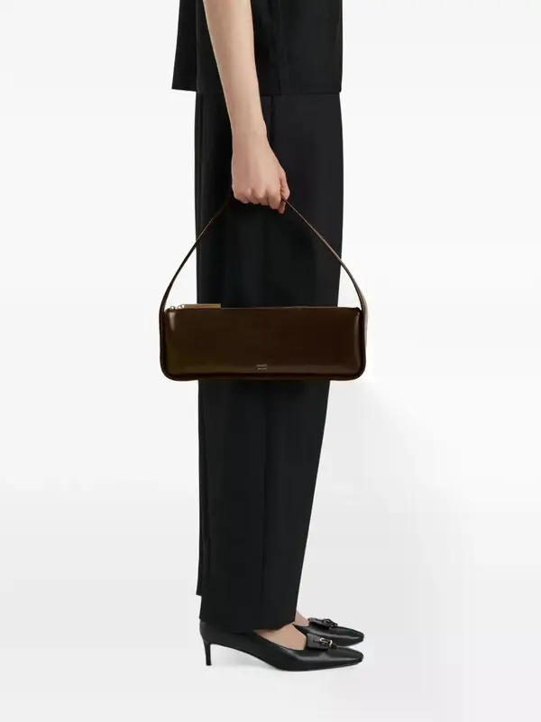 Khaite Lori Bag In Chestnut Crackle Patent Leather - Brown
