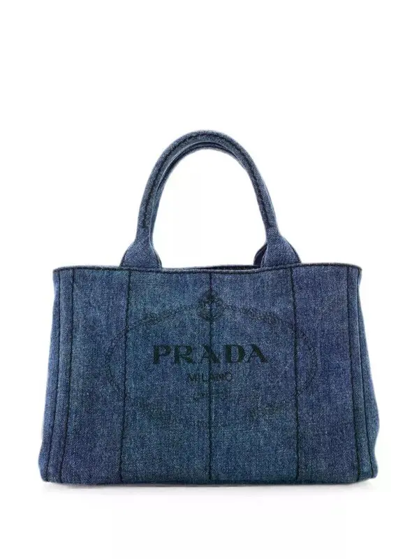 Prada Canapa Convertible Denim Mini Tote Bag