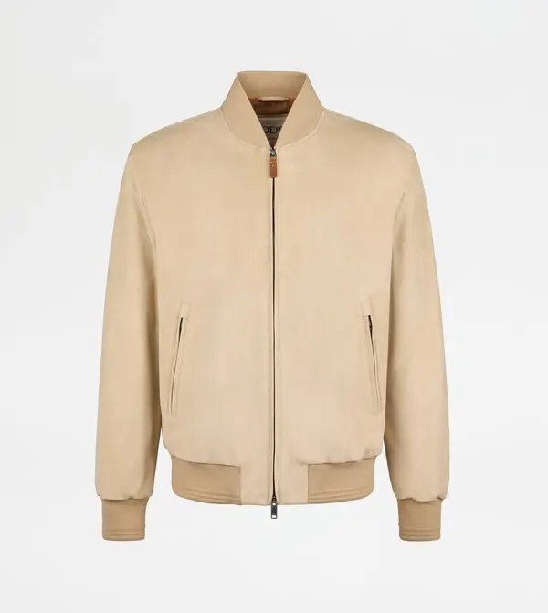 TOD'S Brera Bomber Jacket In Pashmy Suede