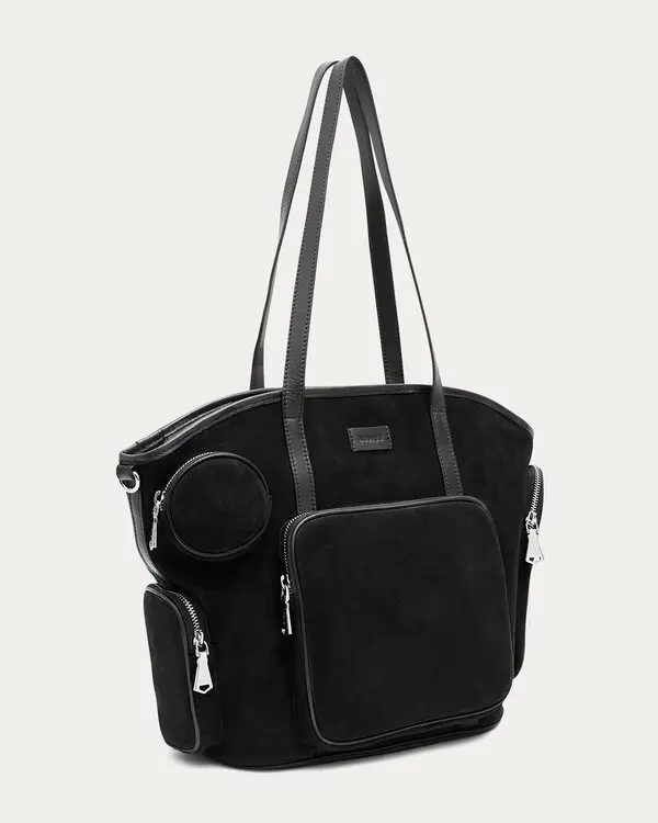 AIMEE Skipper Cargo Tote - Black Suede
