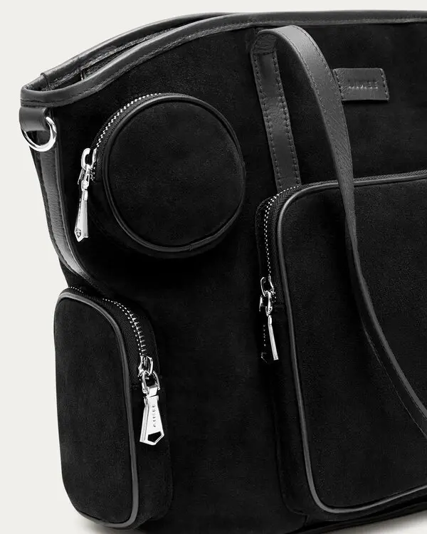 AIMEE Skipper Cargo Tote - Black Suede
