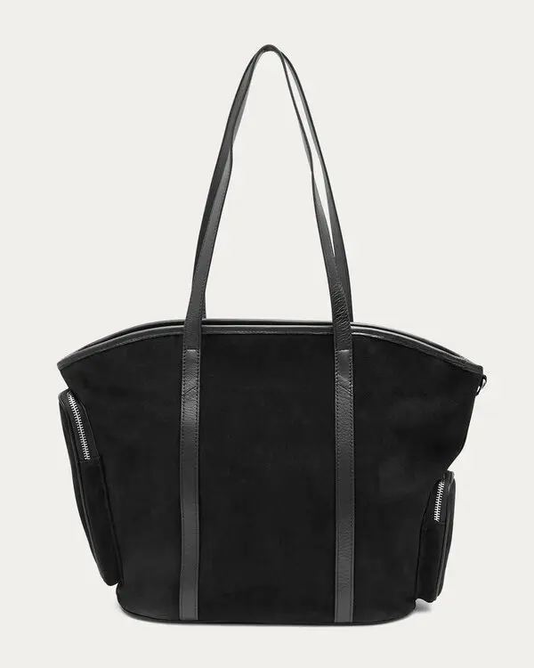 AIMEE Skipper Cargo Tote - Black Suede