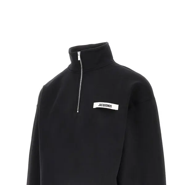 Jacquemus Gro Grain' Half-zip Weathirt - Black