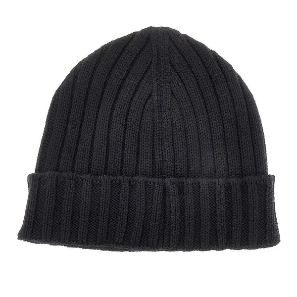 C.P. COMPANY Knitted Beanie Hat With Logo Patch - Blue