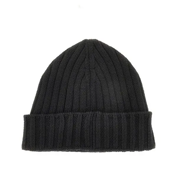C.P. COMPANY Knitted Beanie Hat With Logo Patch