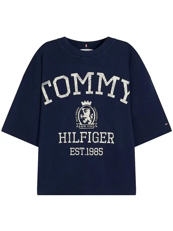 Tommy Hilfiger T-shirt Varsity Crest Rlx - Blue