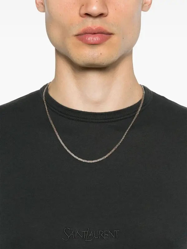 Saint Laurent Logo Cotton T-shirt - Black