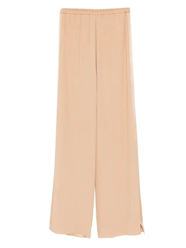 FORTE_FORTE Elasticated Waist Trousers With Side Slits - Beige