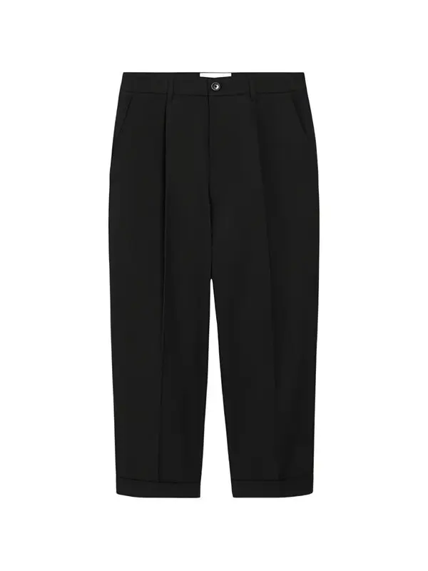 AMI Paris Cotton Trousers With Pleats And Cuffed Hems