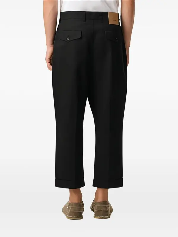 AMI Paris Cotton Trousers With Pleats And Cuffed Hems
