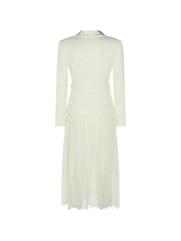 SELF-PORTRAIT Shawl Collar Midi Dress