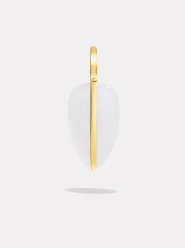 BY PARIAH Small Pebble Pendant In Jasper And 14k Gold - White