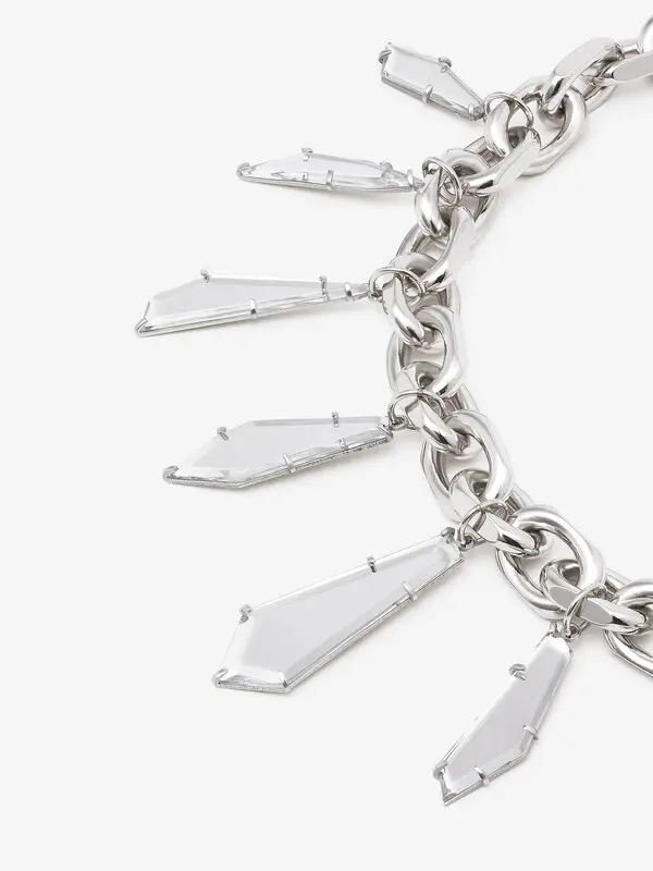 Alexander McQueen Shiny Ed Chain Necklace With Shattered Mirror Charms