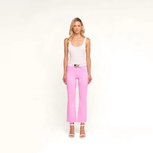 L'Agence Kendra Coated Cropped Flare Jean - Peony Coated