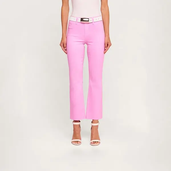L'Agence Kendra Coated Cropped Flare Jean - Peony Coated