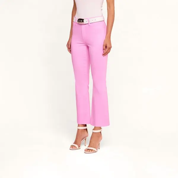 L'Agence Kendra Coated Cropped Flare Jean - Peony Coated