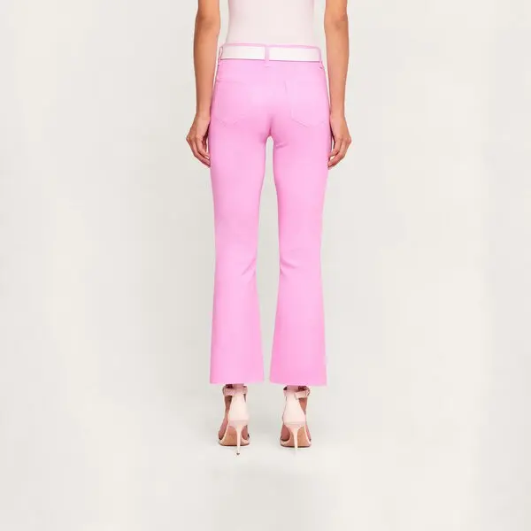 L'Agence Kendra Coated Cropped Flare Jean - Peony Coated