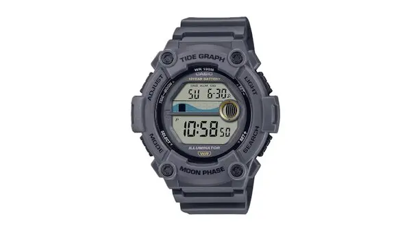 Casio Digital Watch With Gray Band Ws1300h8avcf - Rubber