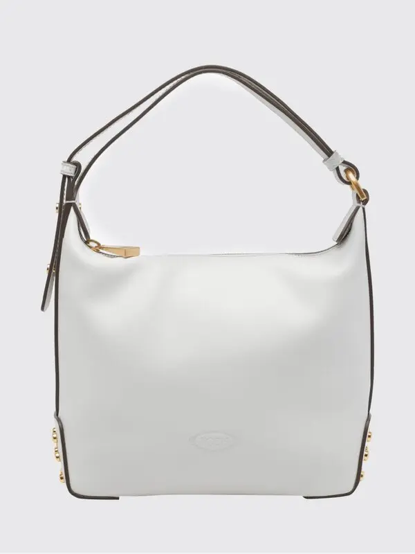TOD'S Small Gmt Handbag In Smooth Calfskin Leather - White