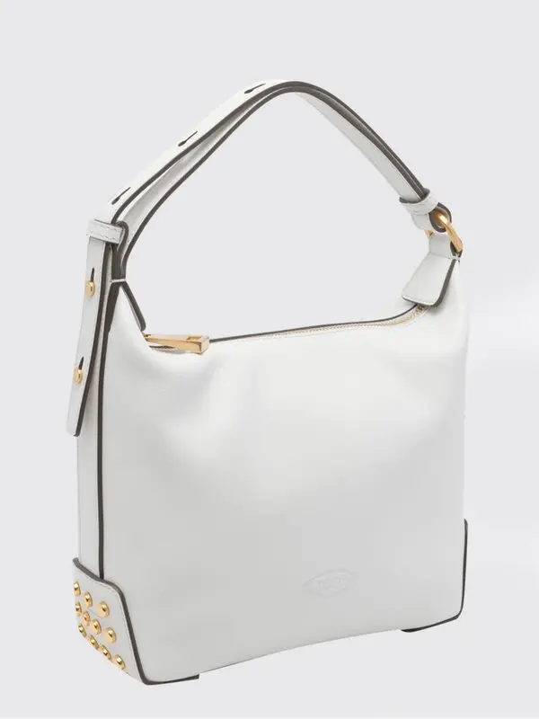 TOD'S Small Gmt Handbag In Smooth Calfskin Leather - White