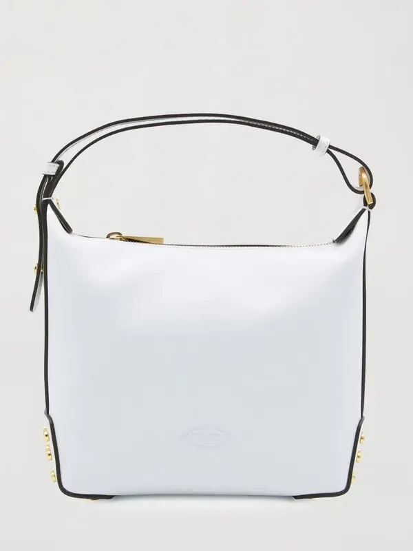 TOD'S Small Gmt Handbag In Smooth Calfskin Leather - White