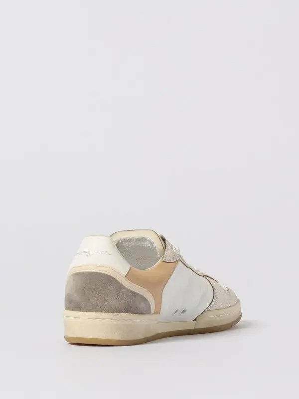 Philippe Model Pgal Bi Sneakers In Suede And Crackle Goat Leather - Sand