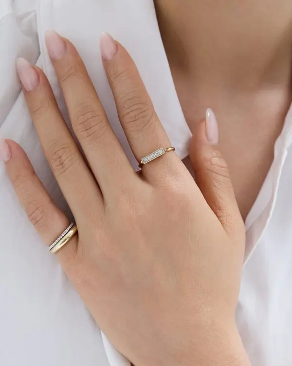 Ring Concierge Rotating Diamond And Baguette Ring In 14k Solid Gold