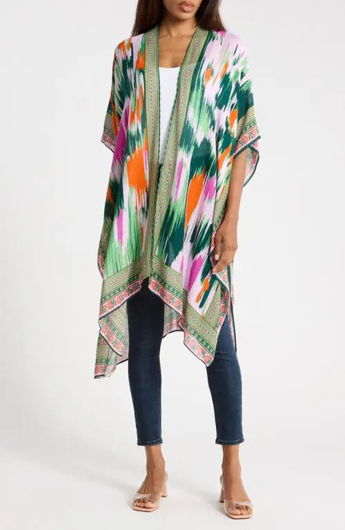 NORDSTROM RACK Lightweight Printed Ruana - Color Cascade