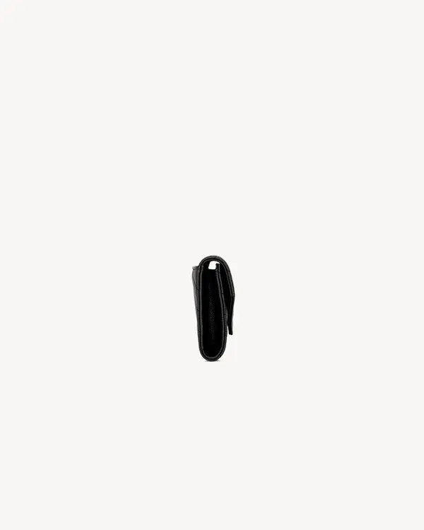 Saint Laurent Cassandre Matelassé Small Envelope Wallet In Grain De Poudre Leather