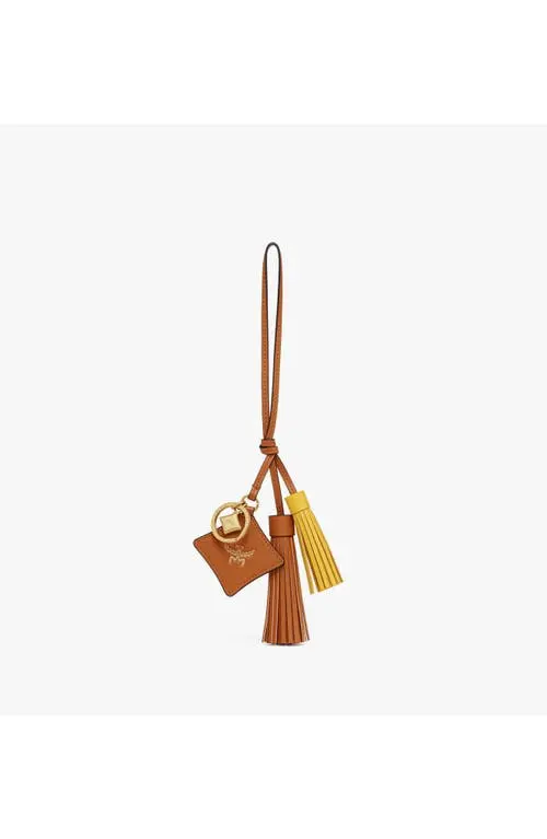 Mcm Leather Tassel Charm - Cognac
