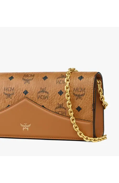 Mcm Small Diamond Clutch In Visetos Leather Mix