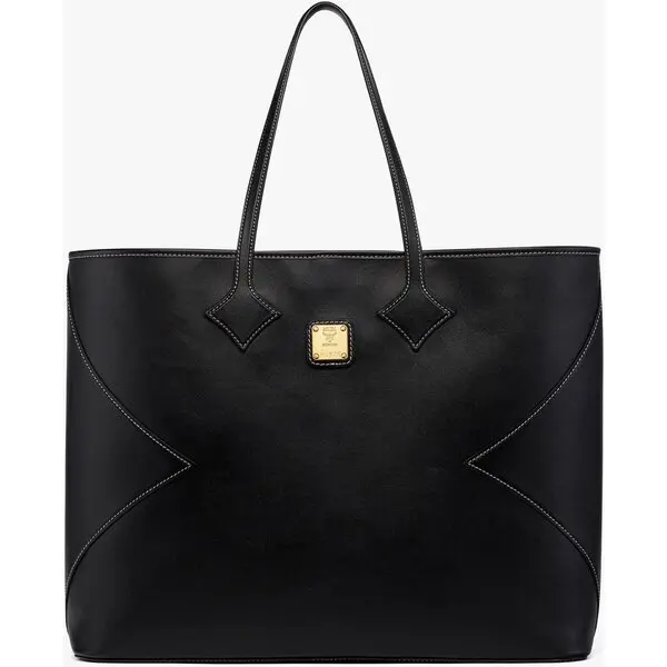 Mcm X-large Dia Shopper In Calfskin - Black