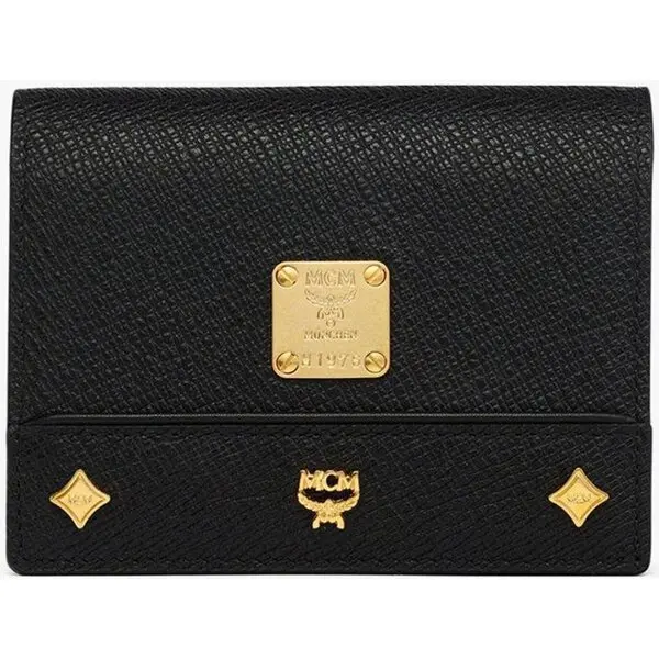 Mcm Large Pina Wallet In Studded Calfskin