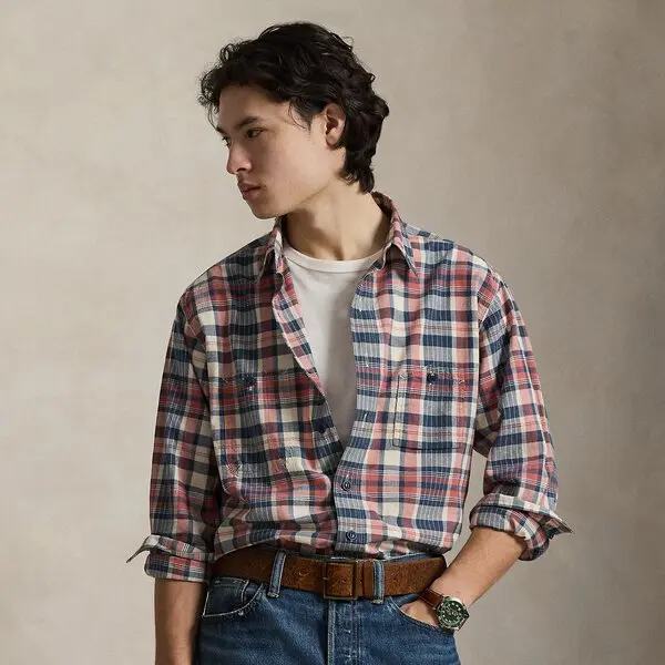 Ralph Lauren Classic Fit Repaired Madras Workshirt