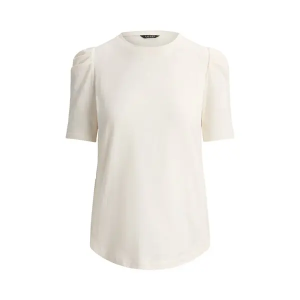 Ralph Lauren Slub Jersey Puff-sleeve Top