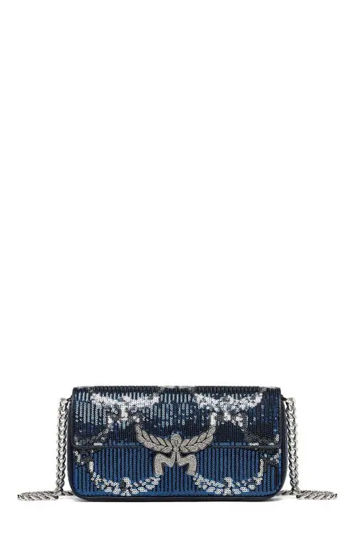 Mcm Himmel Shoulder Bag In Sequin Monogram Leather