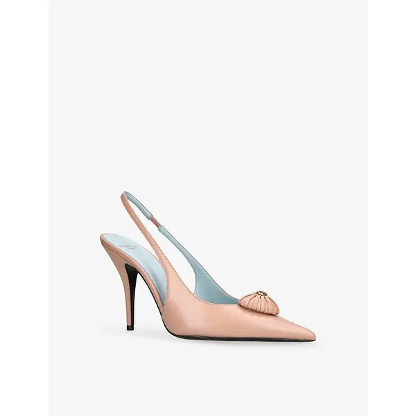 Valentino Garavani Leather Slingback Stiletto Court Shoes - Pink