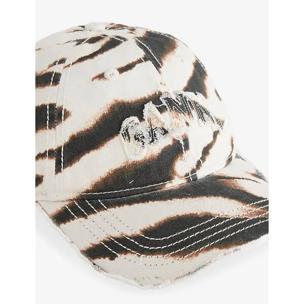 GANNI Zebra Cotton Canvas Baseball Cap